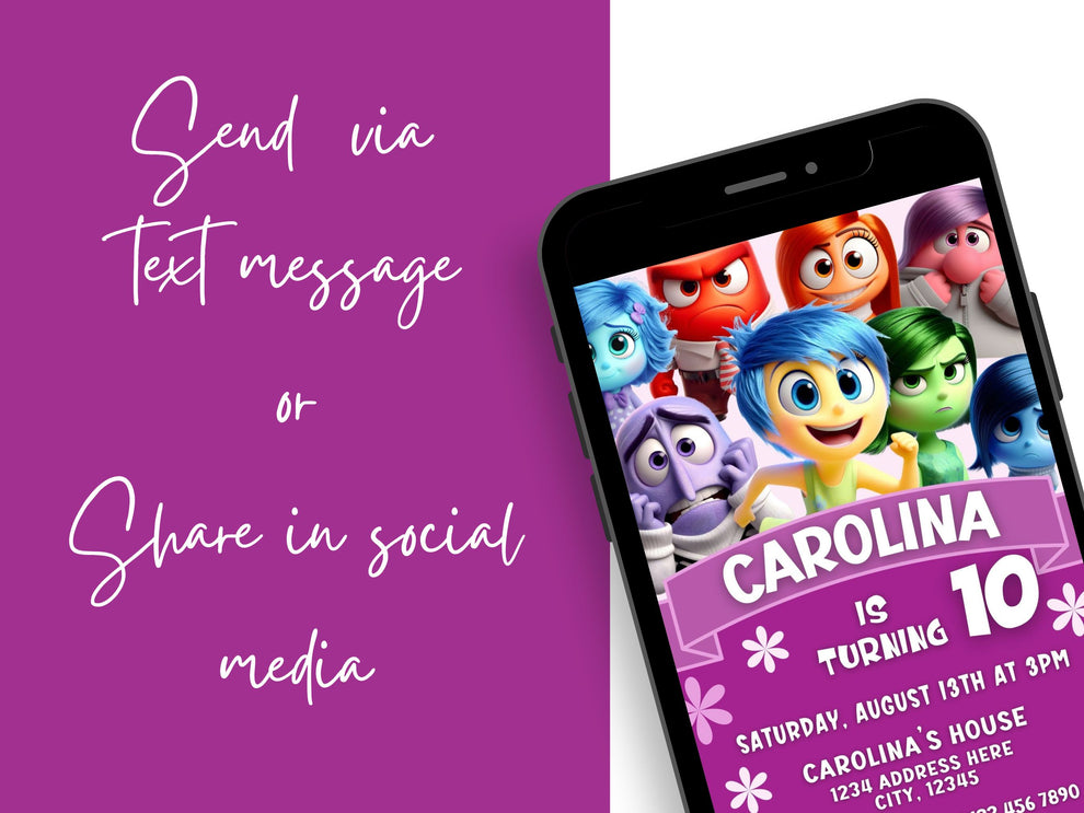 Unique Inside Out Birthday Invite – Mama Life Printables