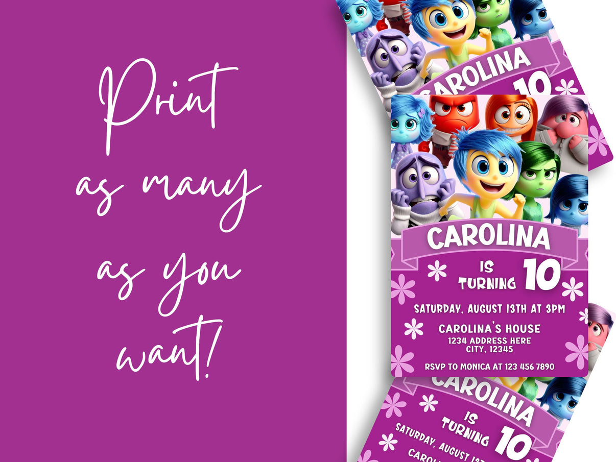 Unique Inside Out Birthday Invite – Mama Life Printables