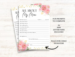 Printable “All About My Mom” | Mother’s Day Activity for Kids – Mama ...