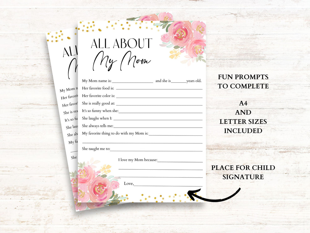 Printable “All About My Mom” | Mother’s Day Activity for Kids – Mama Life Printables