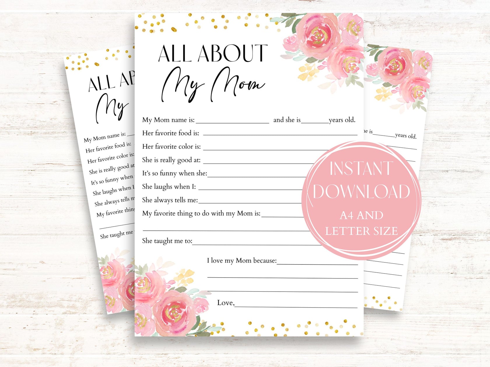 Printable “All About My Mom” | Mother’s Day Activity for Kids – Mama ...