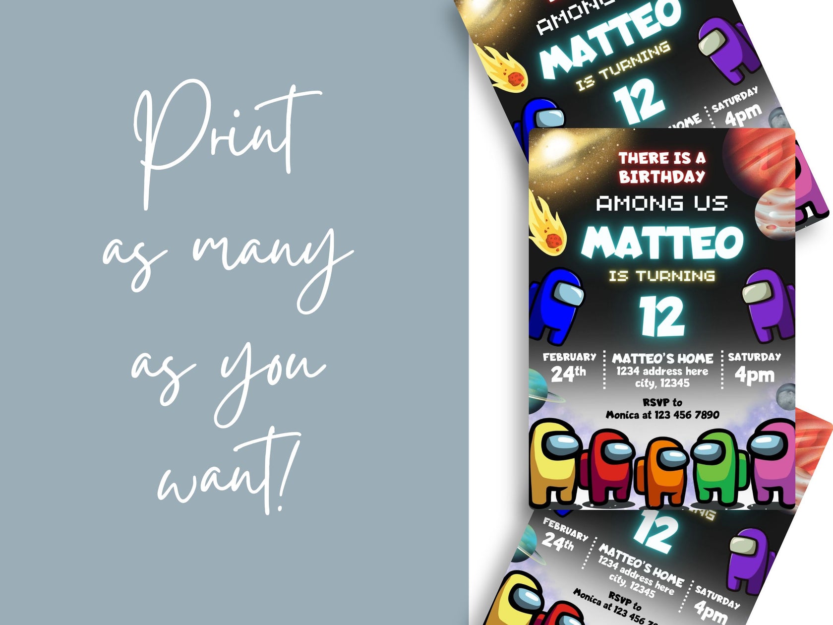 Editable Among Us Birthday Invitation – Mama Life Printables