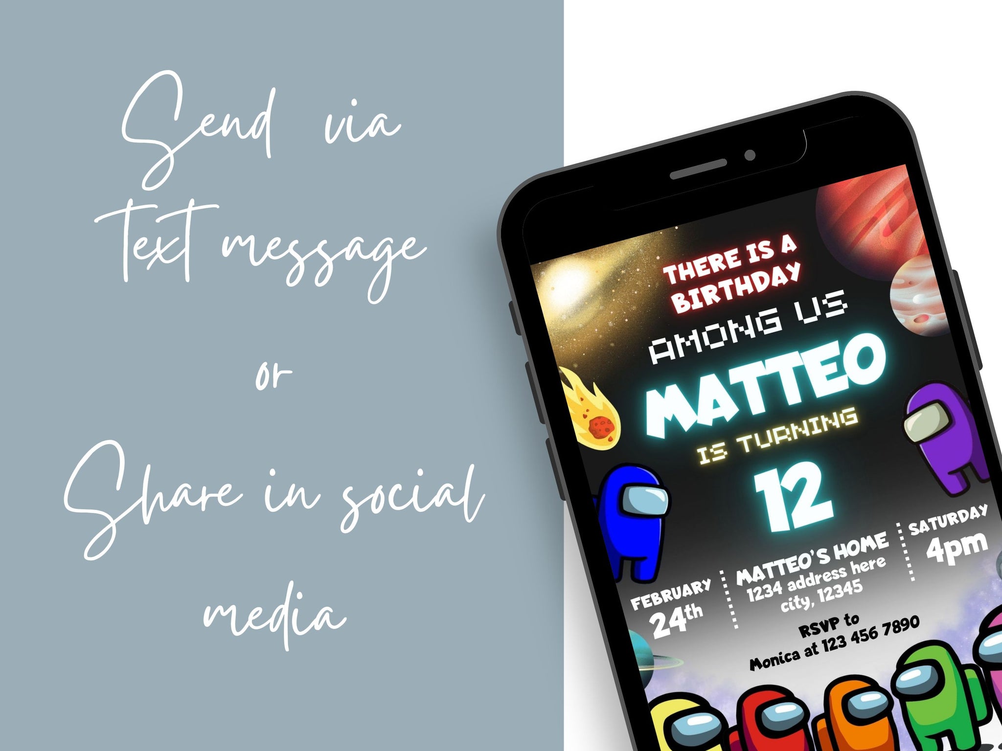 Editable Among Us Birthday Invitation – Mama Life Printables