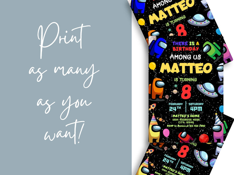 Custom Among Us Birthday Invitation – Mama Life Printables