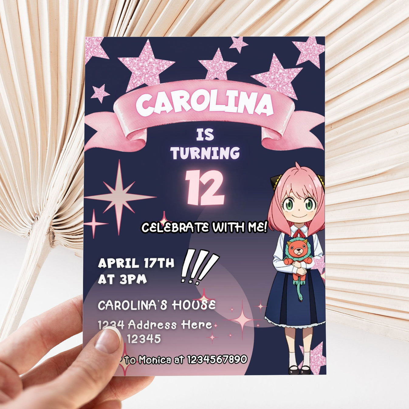 Anya Forger Birthday Invitation | Spy x Family Party Invite – Mama Life ...