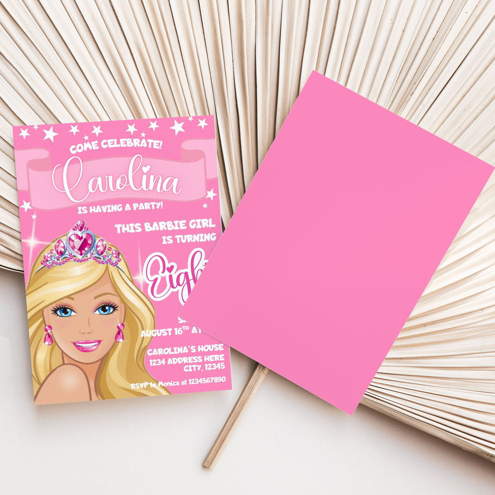 Barbie Editable Invitation Template | Instant Download Party Invite ...