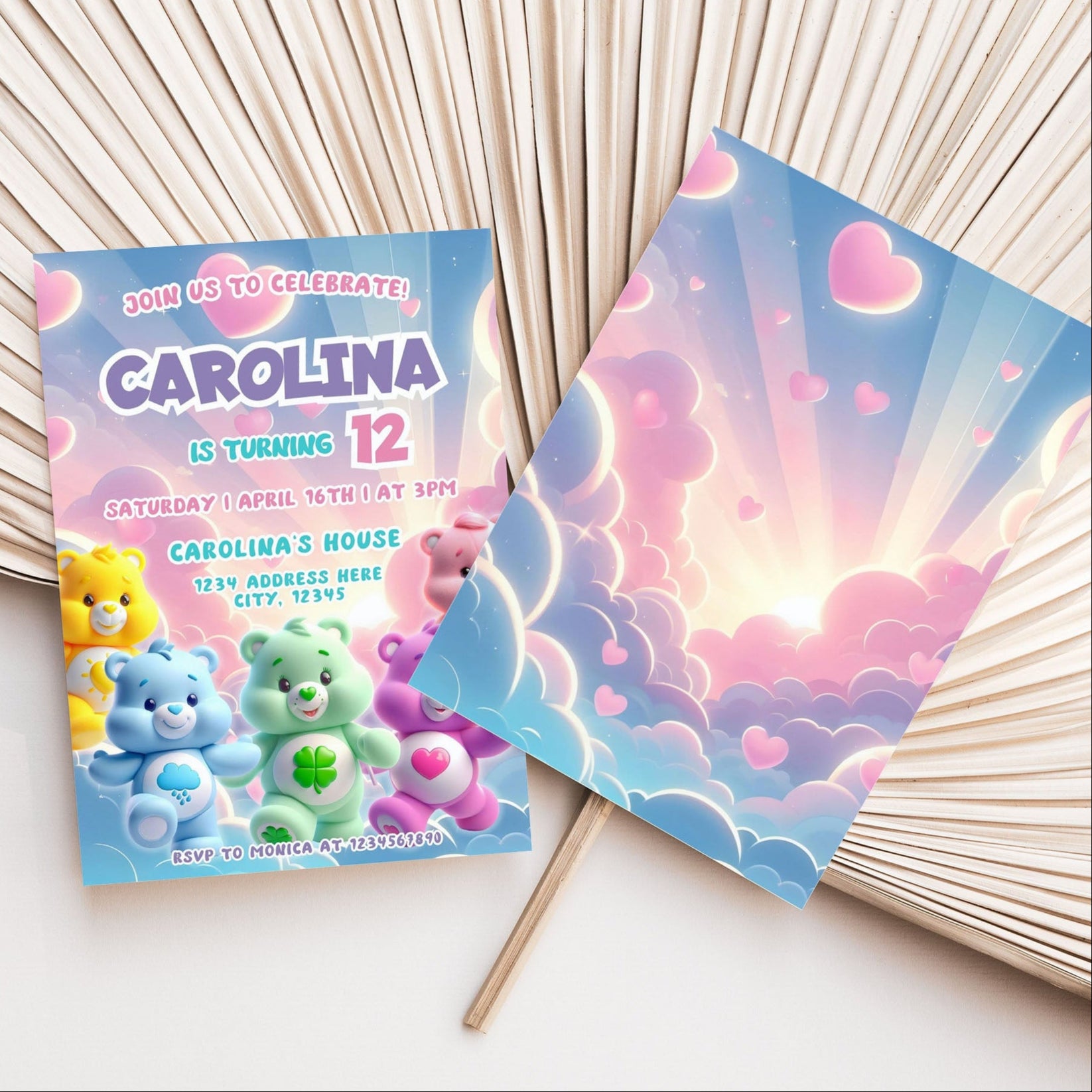 Editable Care Bears Birthday Invitation – Mama Life Printables