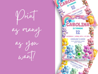 Editable Care Bears Birthday Invitation – Mama Life Printables