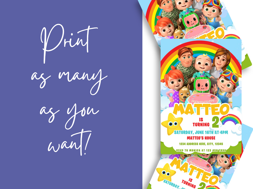 Cocomelon Birthday Invitation Template – Mama Life Printables
