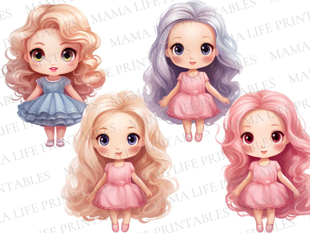 Cute Dolls PNG Clip Arts Set – Mama Life Printables