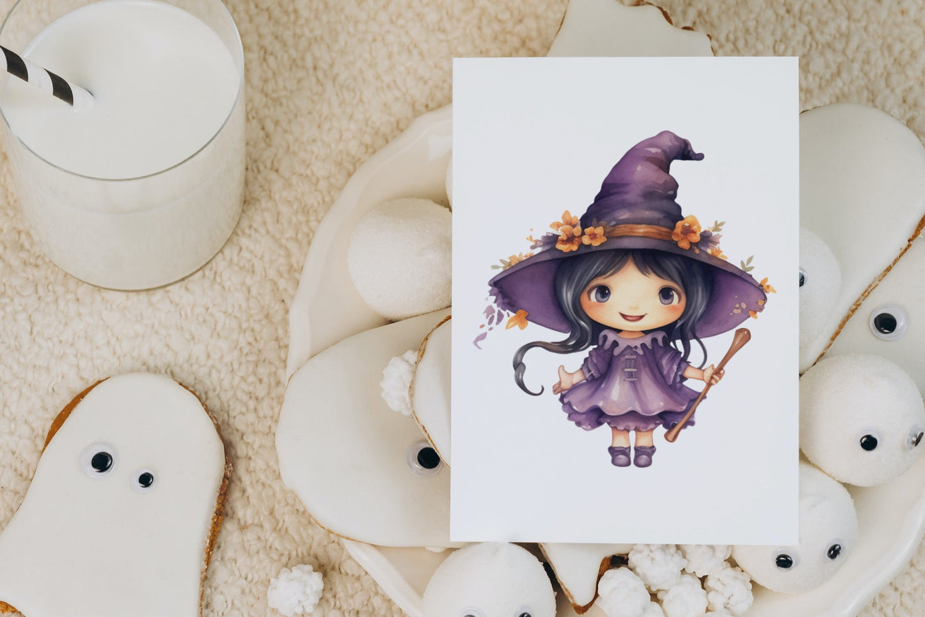 Halloween Cute Witches PNG Cliparts – Mama Life Printables