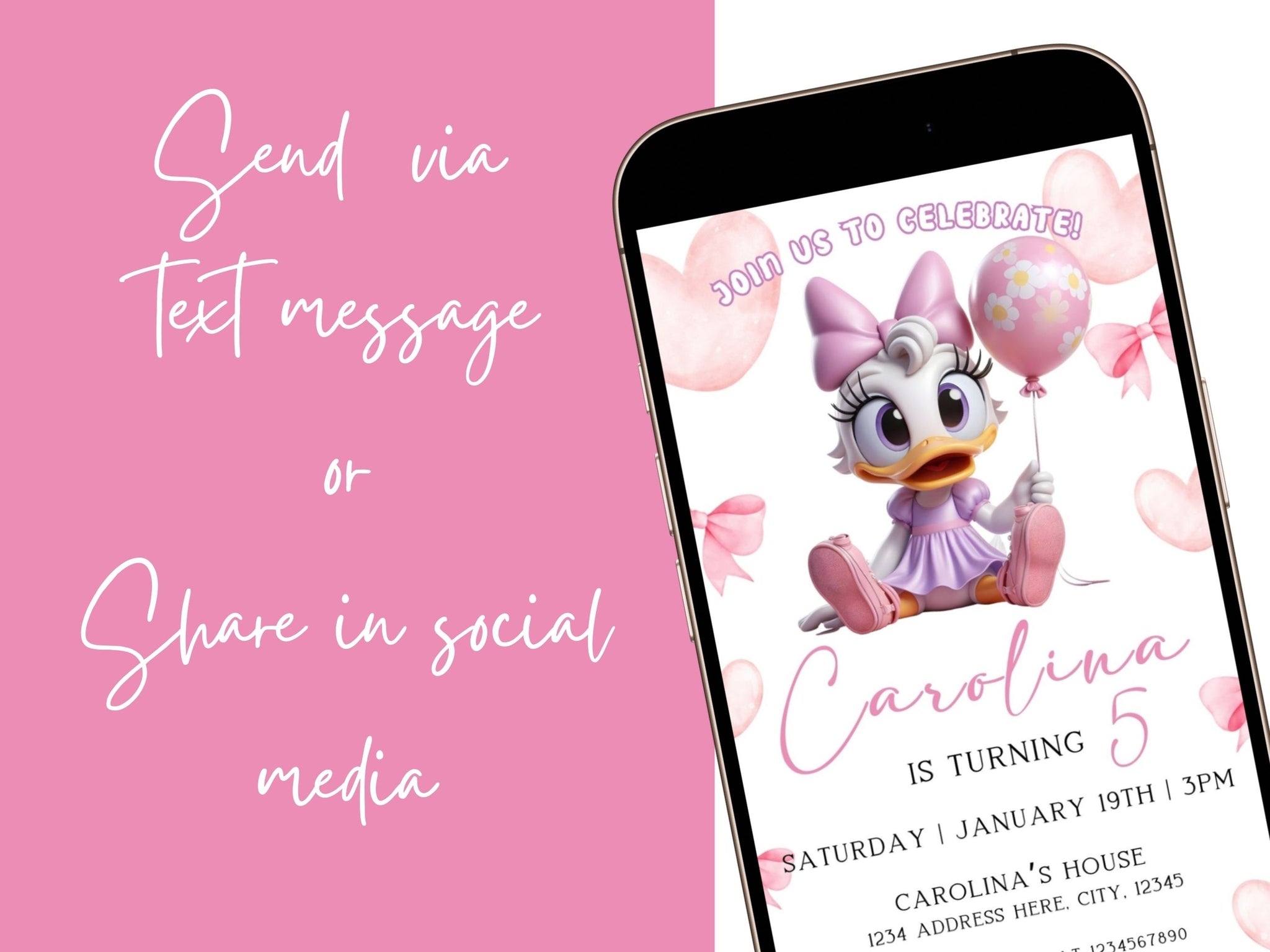Daisy Duck Birthday Invitation | Instant Download – Mama Life Printables