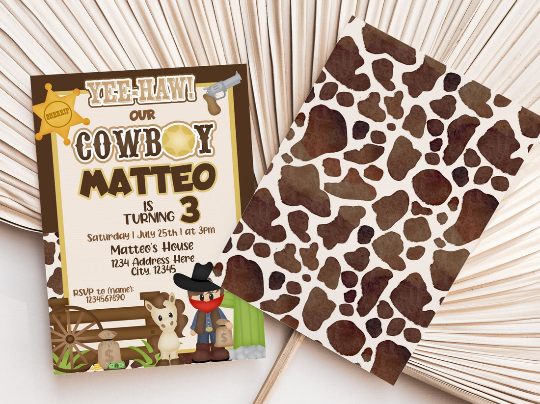 Cowboy Birthday Invitation Template – Mama Life Printables