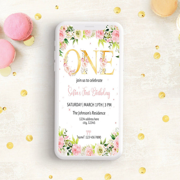 Girl First Birthday Invitation Template – Mama Life Printables