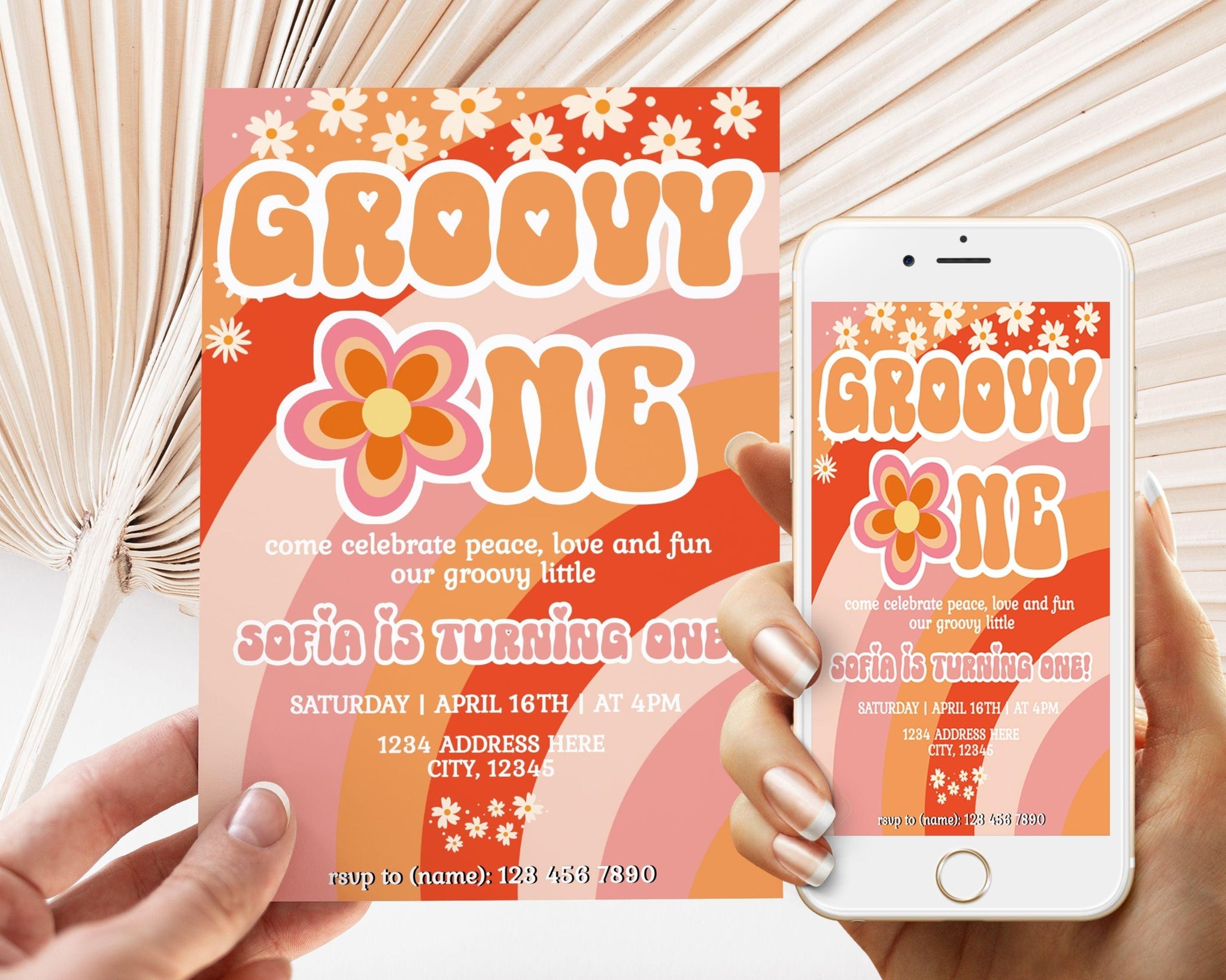 Groovy One Retro Birthday Invitation – Mama Life Printables