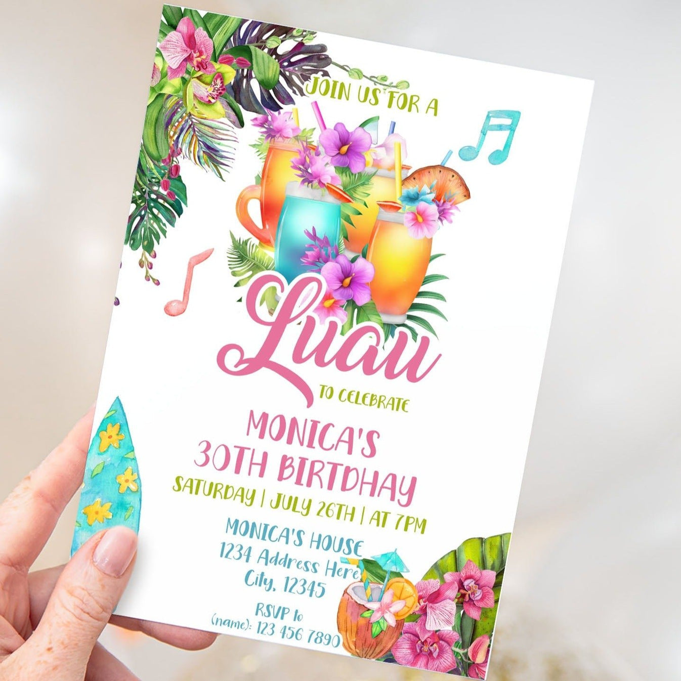 Luau Party Invitation Template – Mama Life Printables
