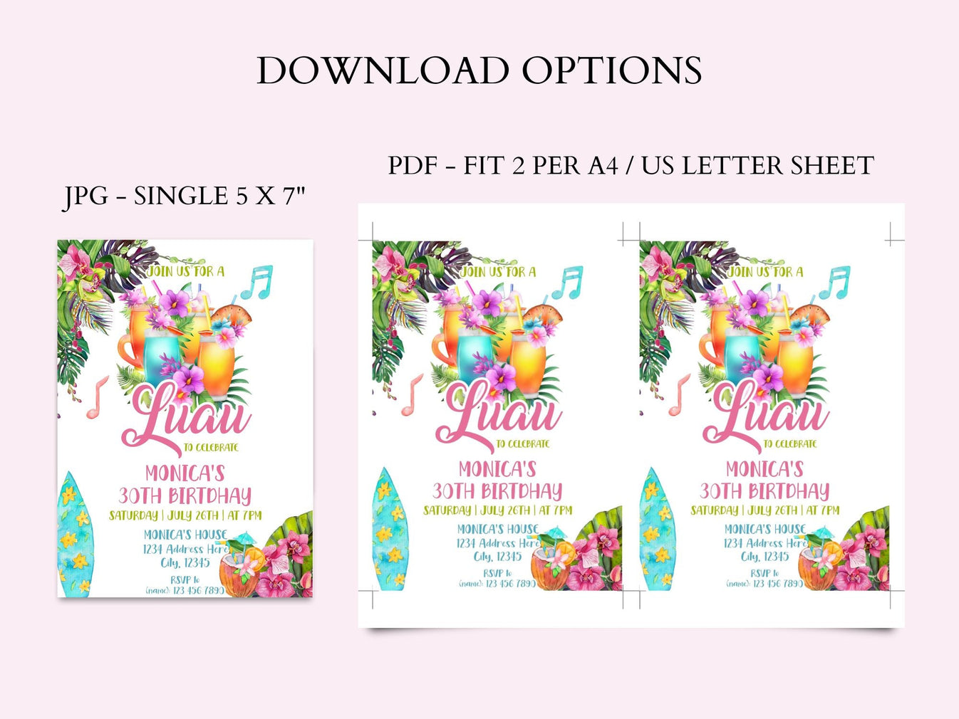 Luau Party Invitation Template – Mama Life Printables