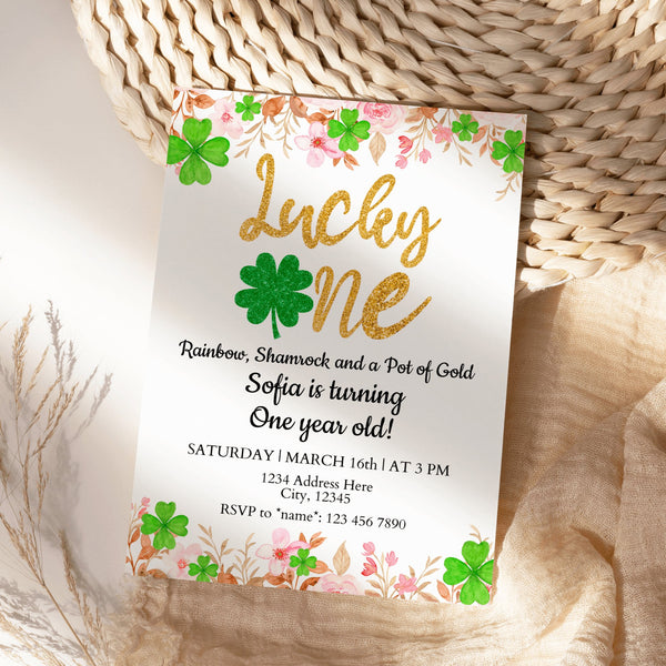 Lucky One Birthday Invitation Template – Mama Life Printables