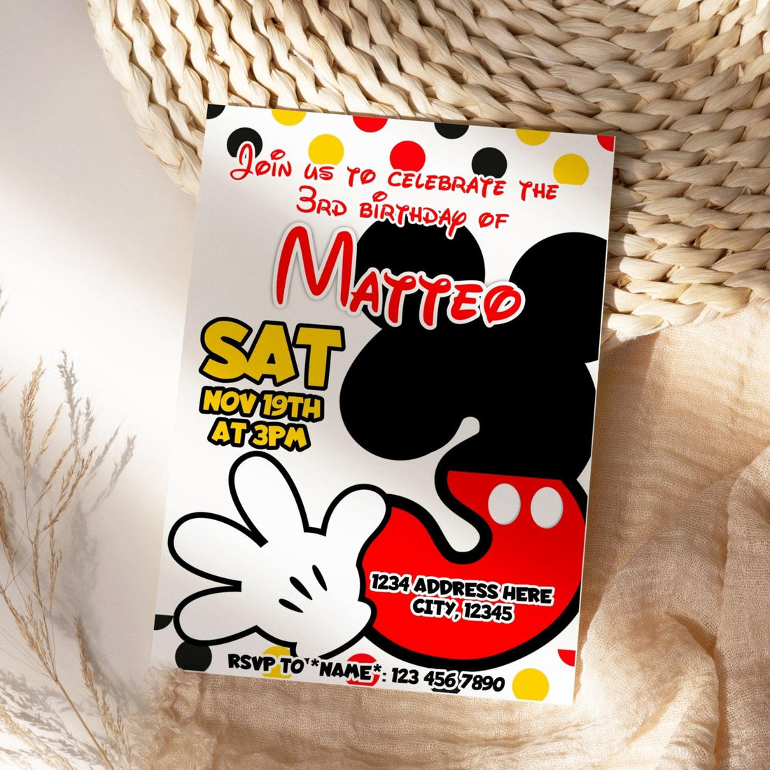 Mickey Mouse Invitation Template – Mama Life Printables