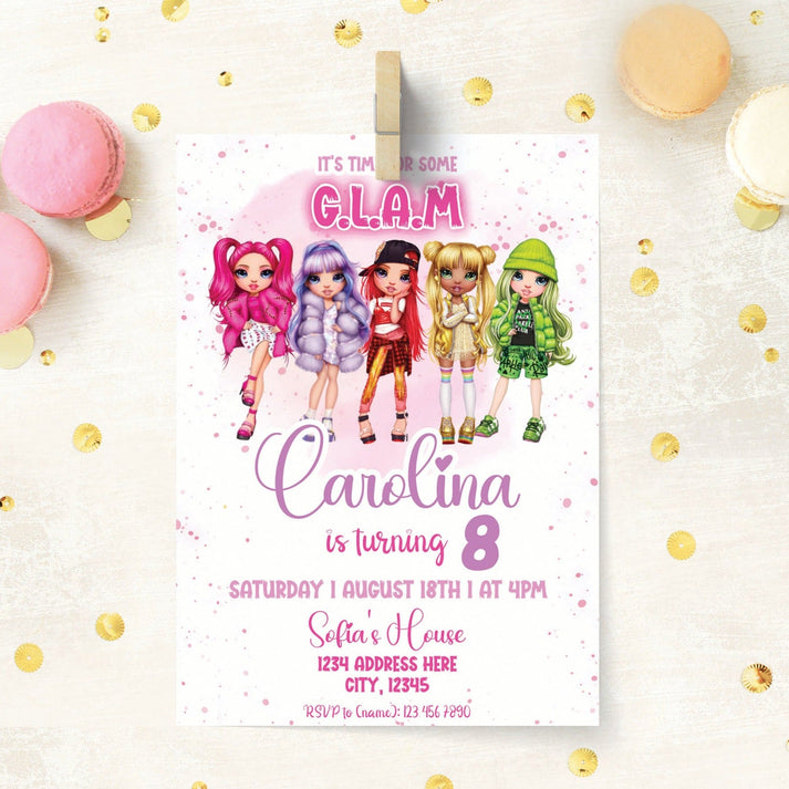 Rainbow High Party Invitation – Mama Life Printables