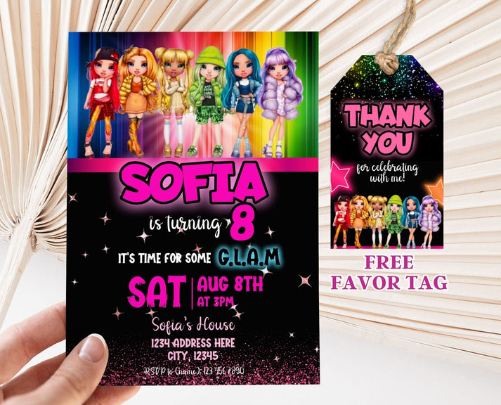 Rainbow High Birthday Invite – Mama Life Printables