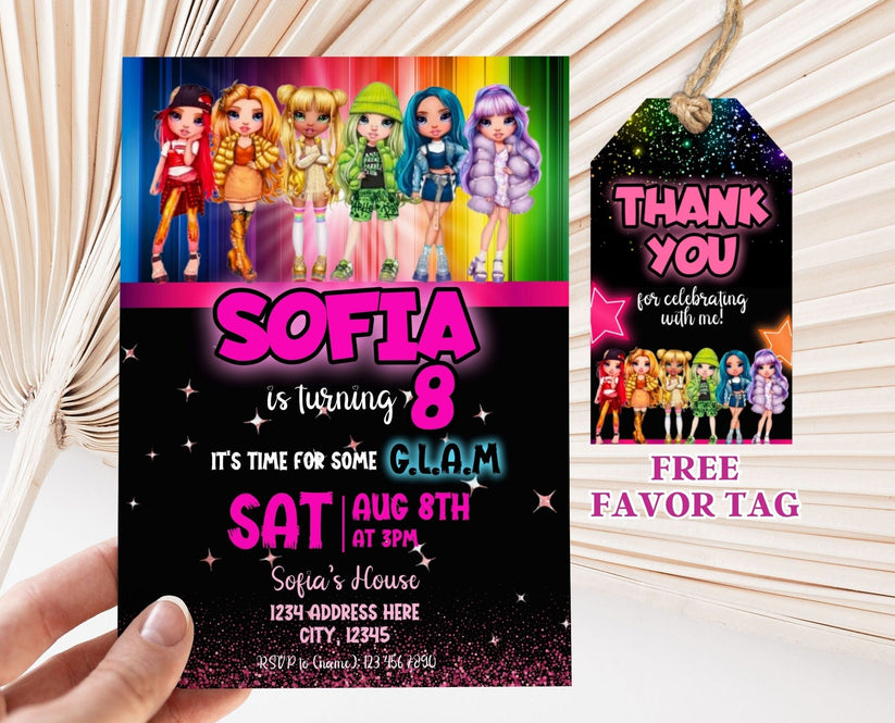 Rainbow High Birthday Invite – Mama Life Printables