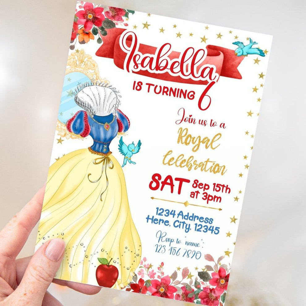 Snow White Birthday Invitation – Mama Life Printables