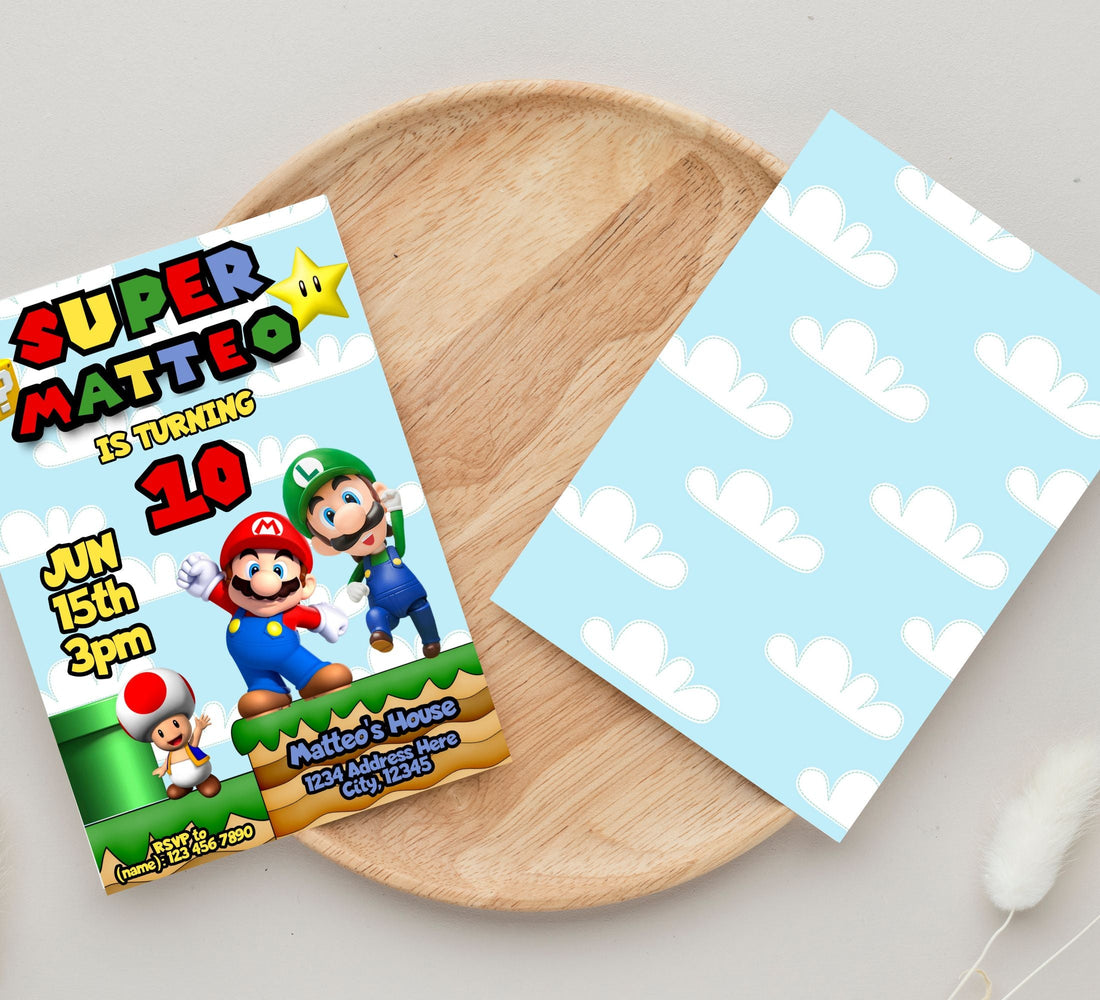 Super Mario Birthday Invitation Template – Mama Life Printables