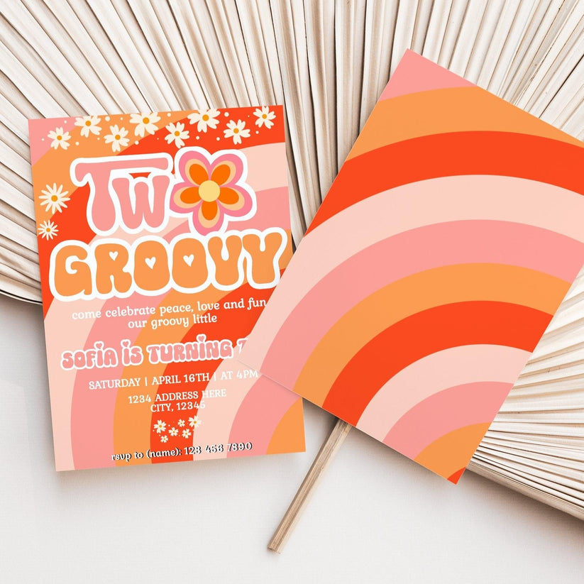 Two Groovy Birthday Invitation – Mama Life Printables