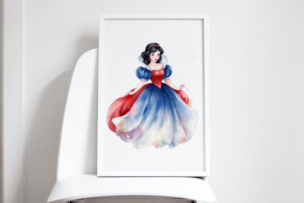 Snow White Watercolor PNG Clip Arts – Mama Life Printables