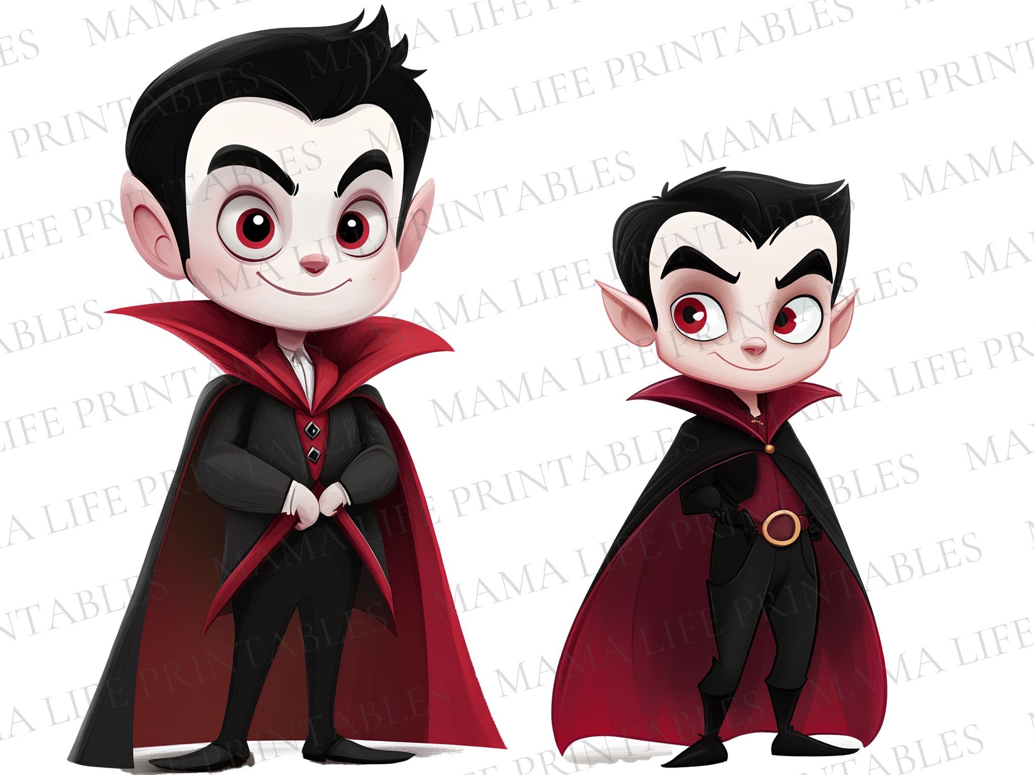 Cute Halloween Dracula PNG Cliparts – Mama Life Printables