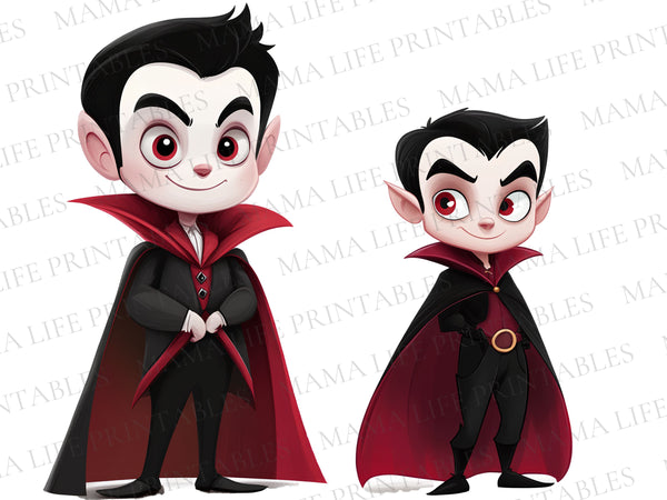 Cute Halloween Dracula PNG Cliparts – Mama Life Printables