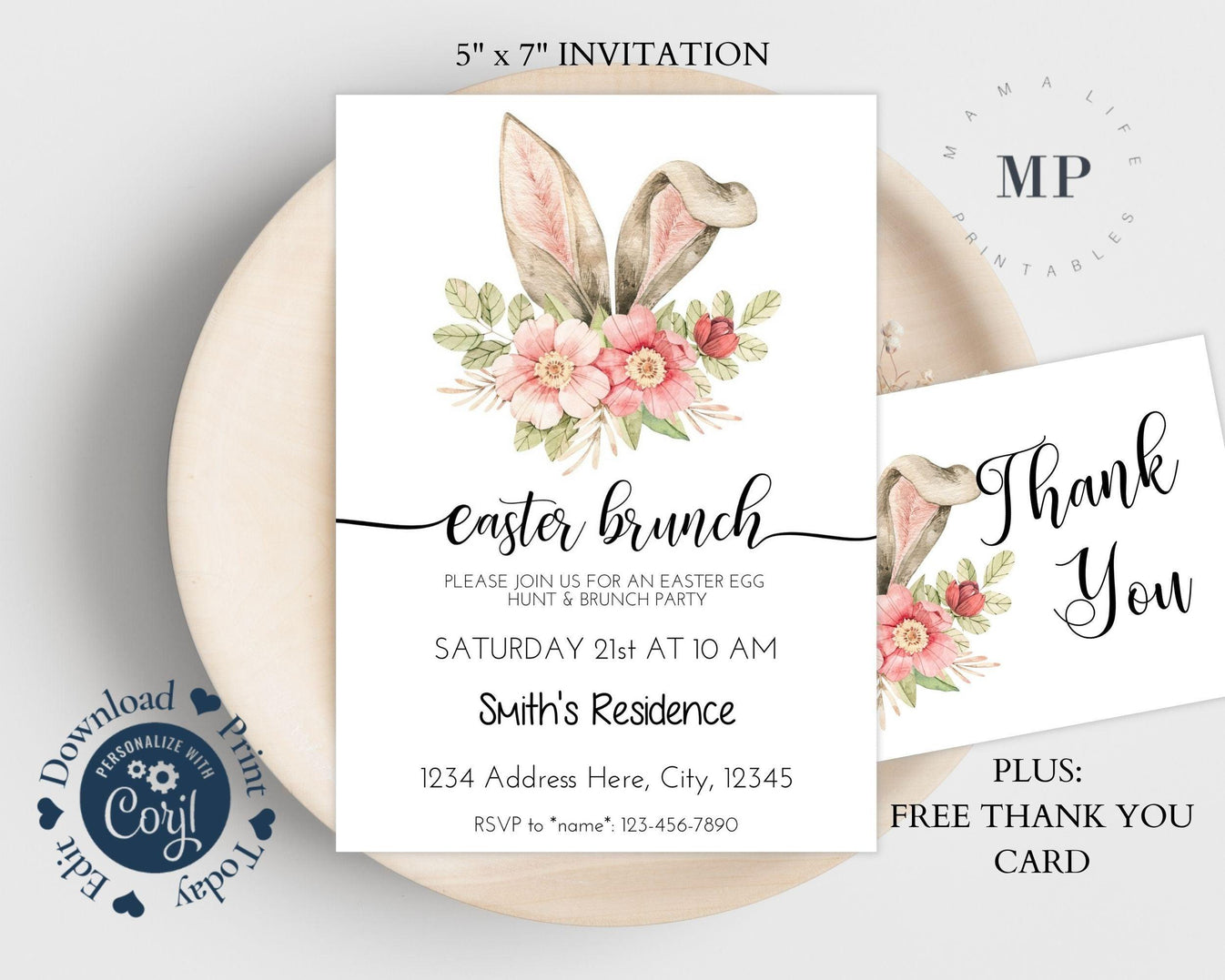 Easter Brunch Invitation Template – Mama Life Printables