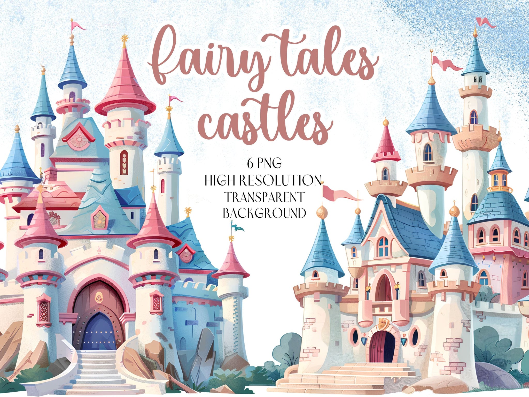 Fairy Tales Castles PNG Cliparts – Mama Life Printables