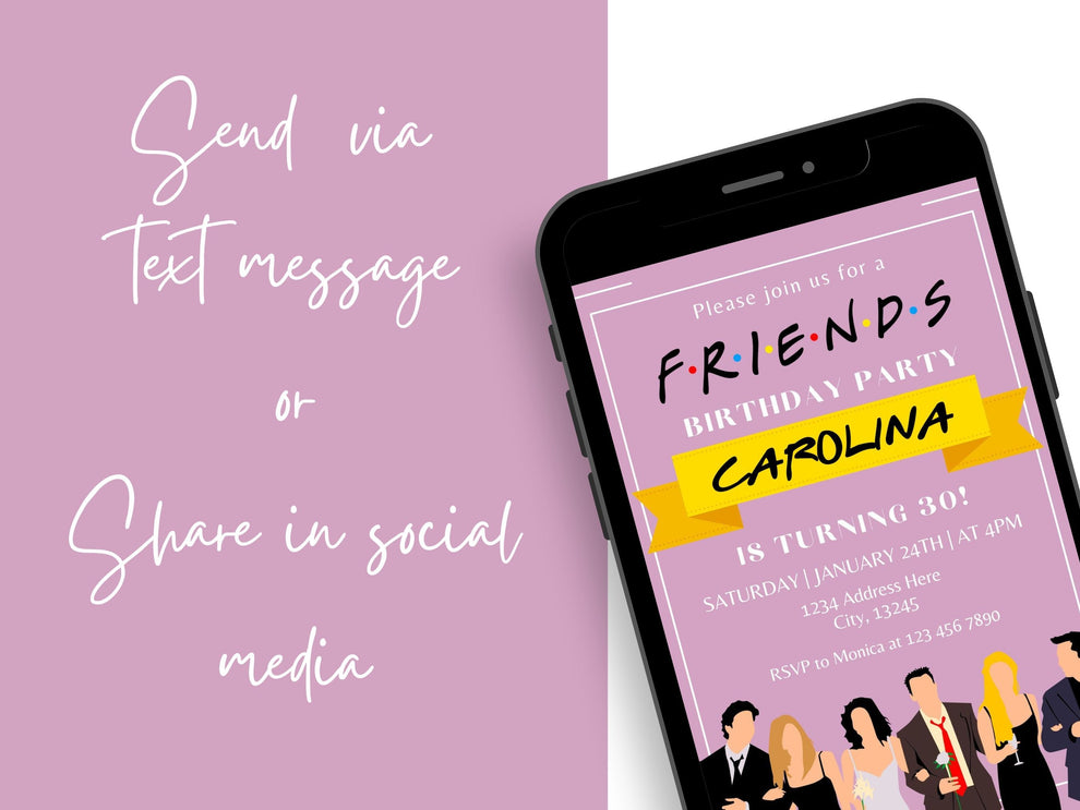 Friends TV Show Invitation Template – Mama Life Printables