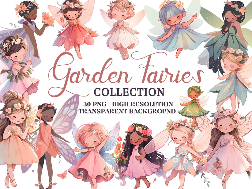 Fairies Acrylic Painted PNG Cliparts – Mama Life Printables