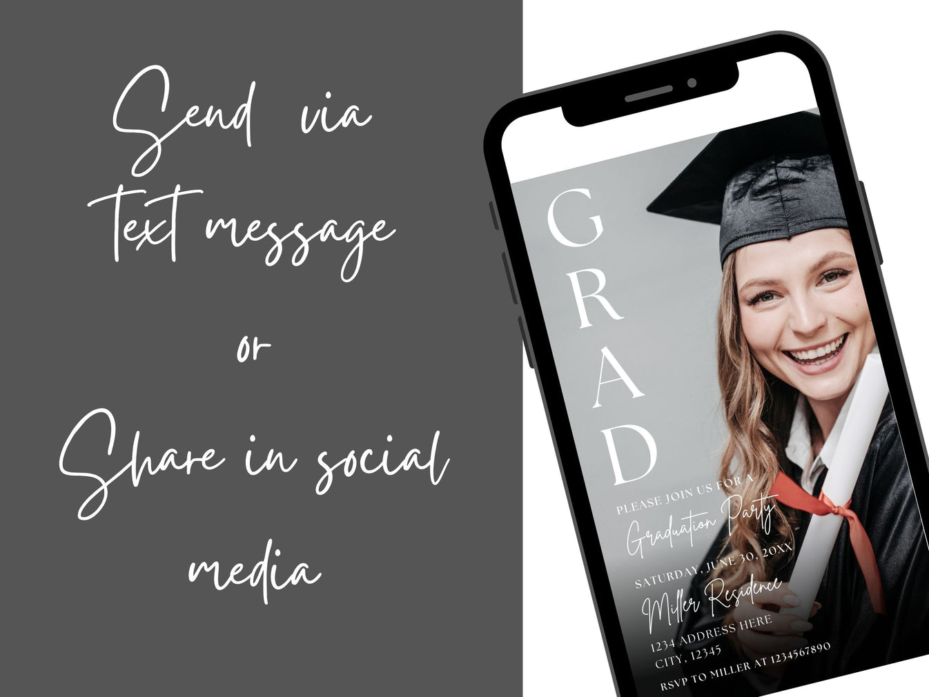 Graduation Party Invitation with Photo Upload – Mama Life Printables