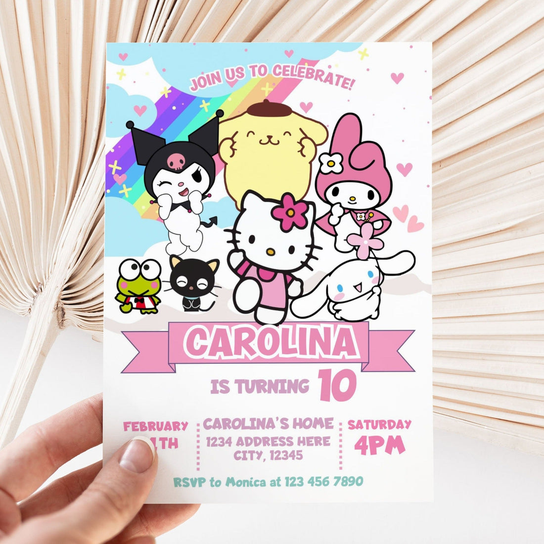 Invitación de cumpleaños de Kitty y sus amigos – Mama Life Printables