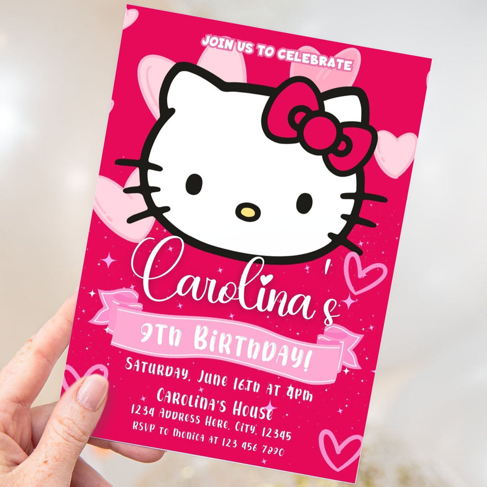 Hello Kitty Birthday Invite | Customizable with Canva – Mama Life ...
