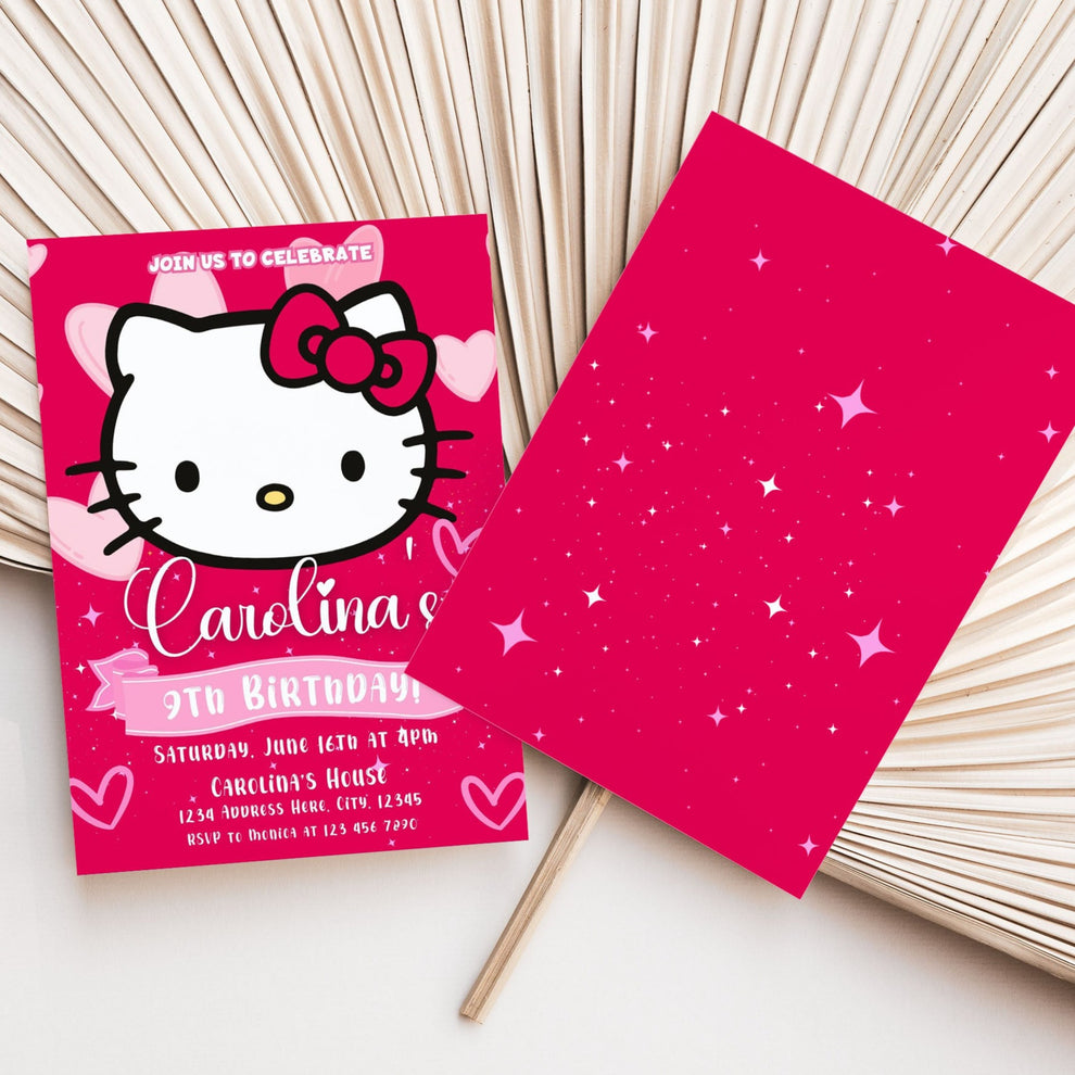 Hello Kitty Birthday Invite | Customizable with Canva – Mama Life ...