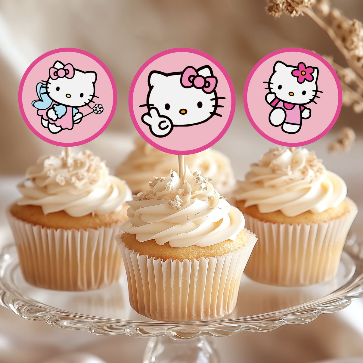 Hello Kitty Cupcake Toppers | Instant Download Printable Party Decor ...