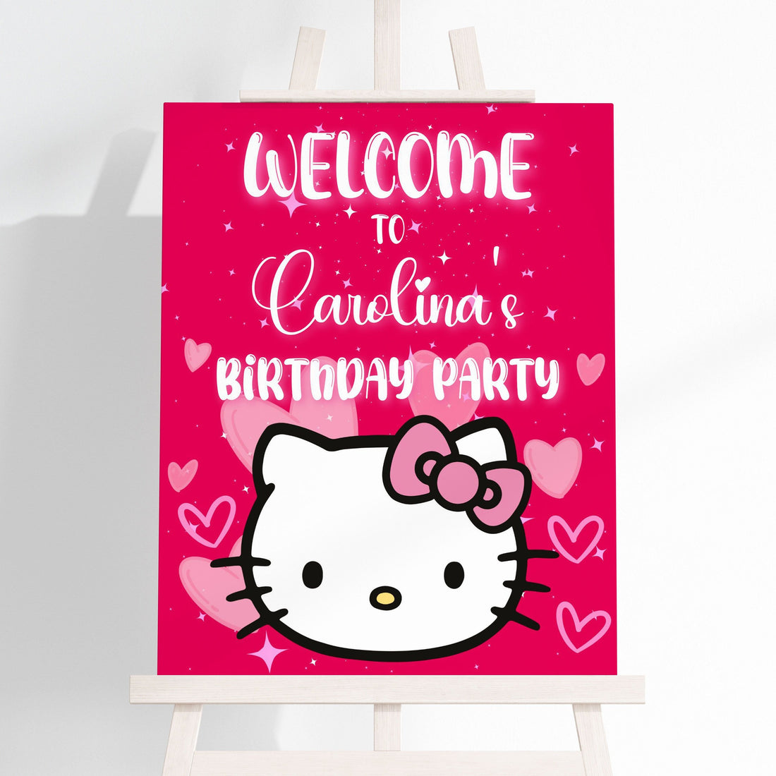 Hello Kitty Welcome Sign | Editable Template for Birthdays – Mama Life ...