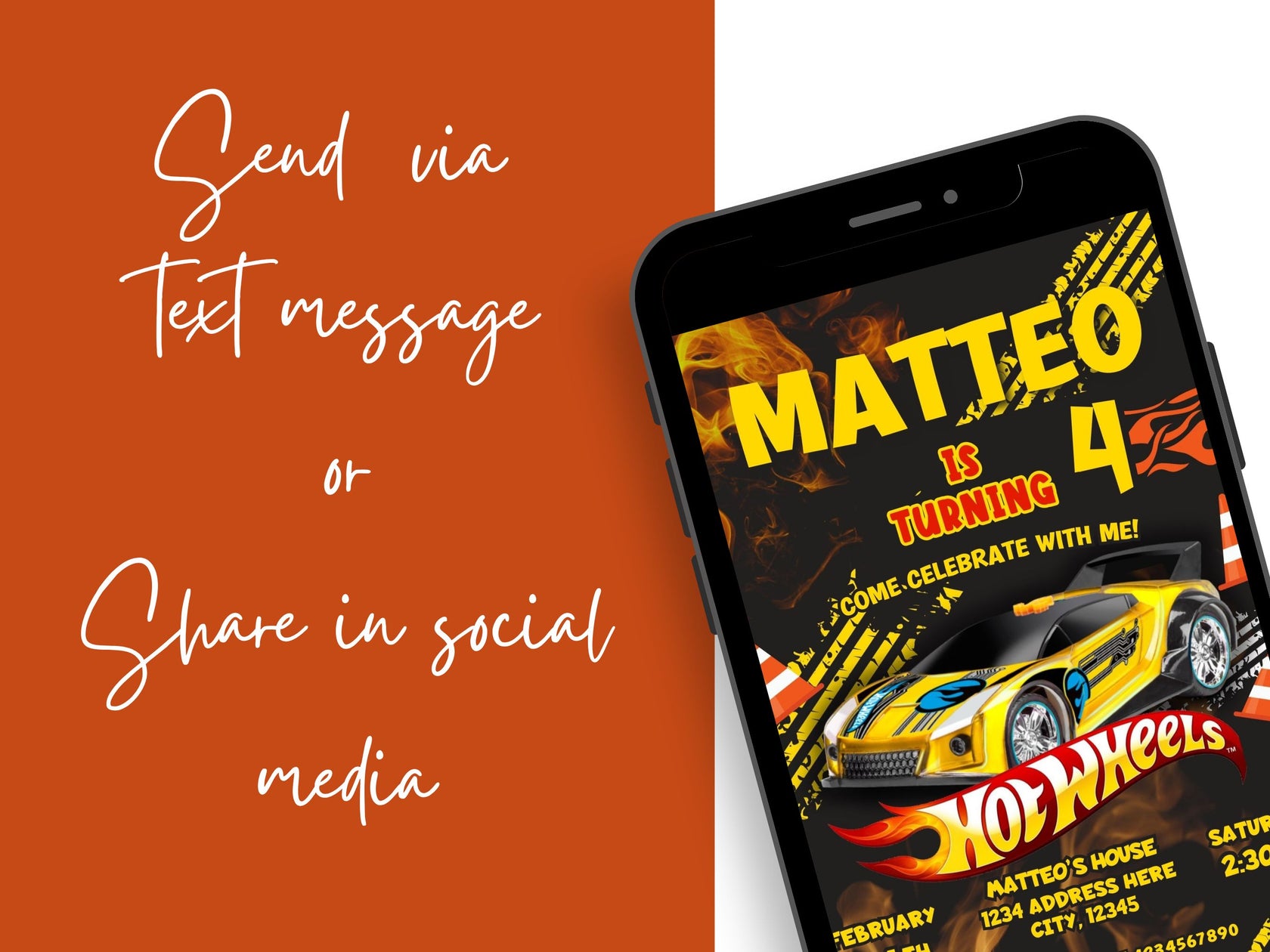 Hot Wheels Invitation Template – Mama Life Printables