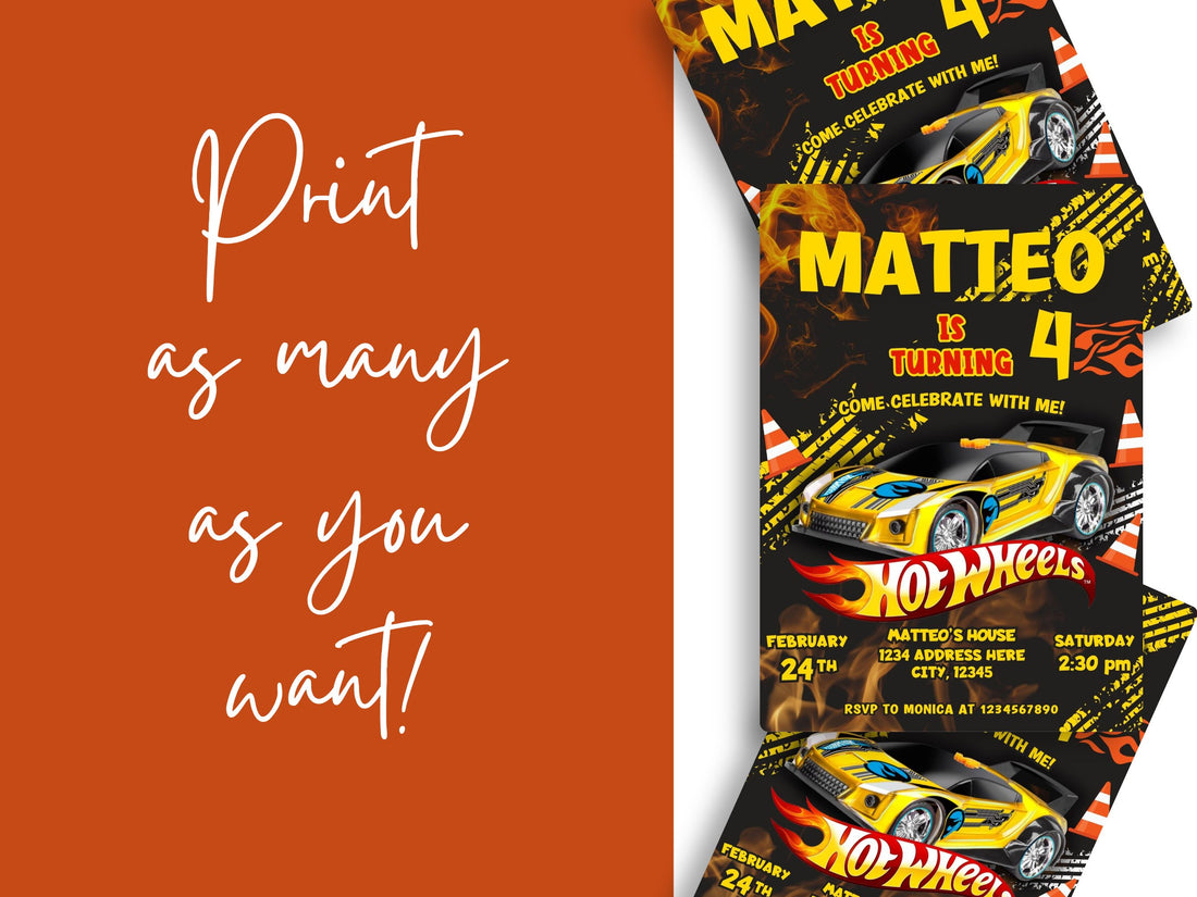 Hot Wheels Invitation Template – Mama Life Printables