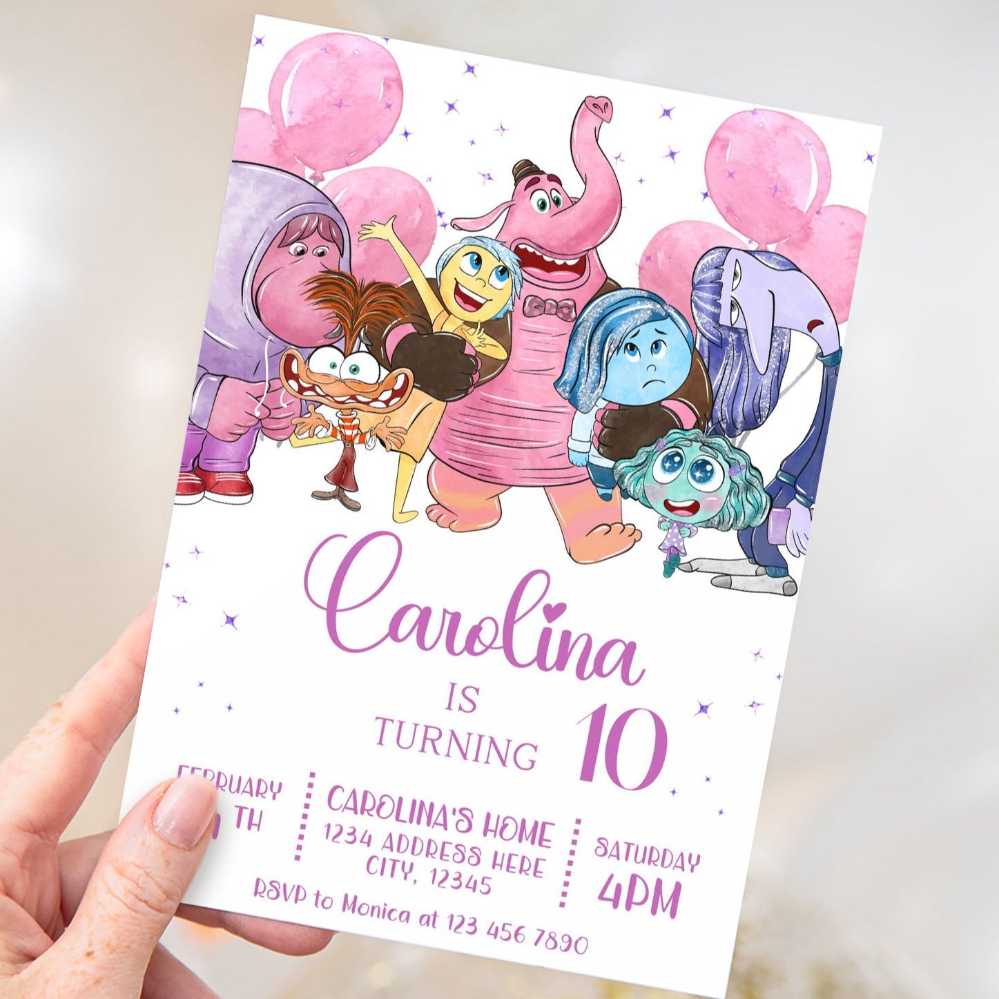 Inside Out Birthday Invitation Template | Editable in Canva – Mama Life ...