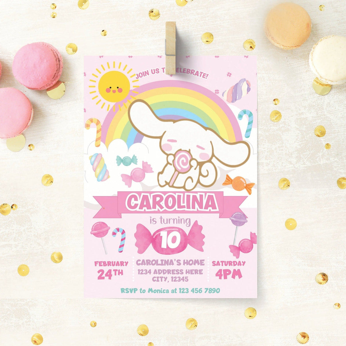 Cinnamoroll Birthday Invitation Template – Mama Life Printables
