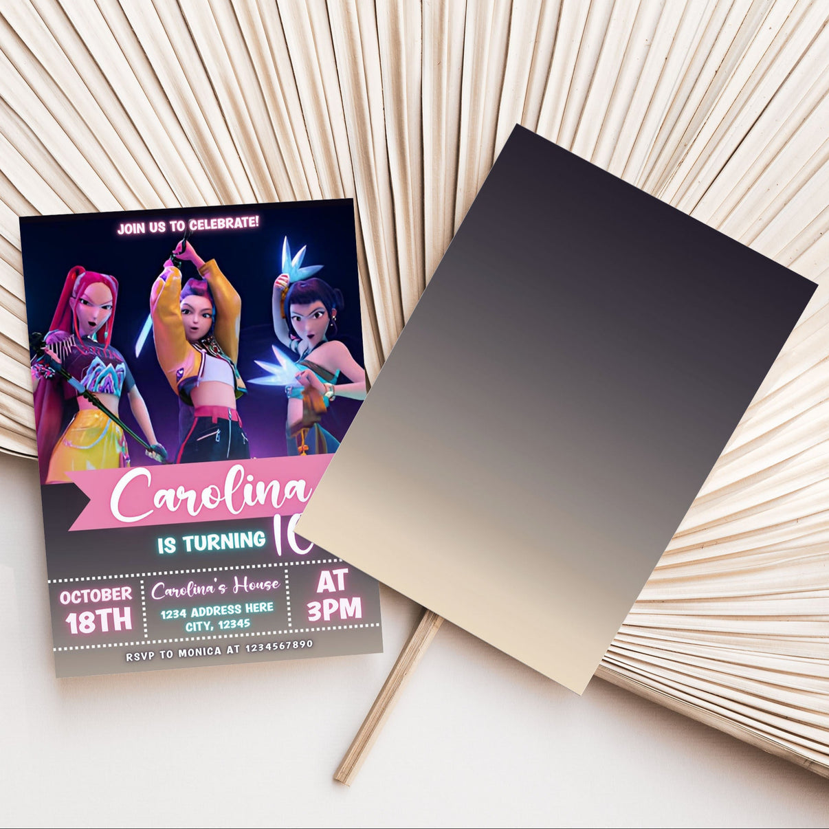 Kpop Demon Hunters Birthday Invitation – Trendy Anime Party Template ...