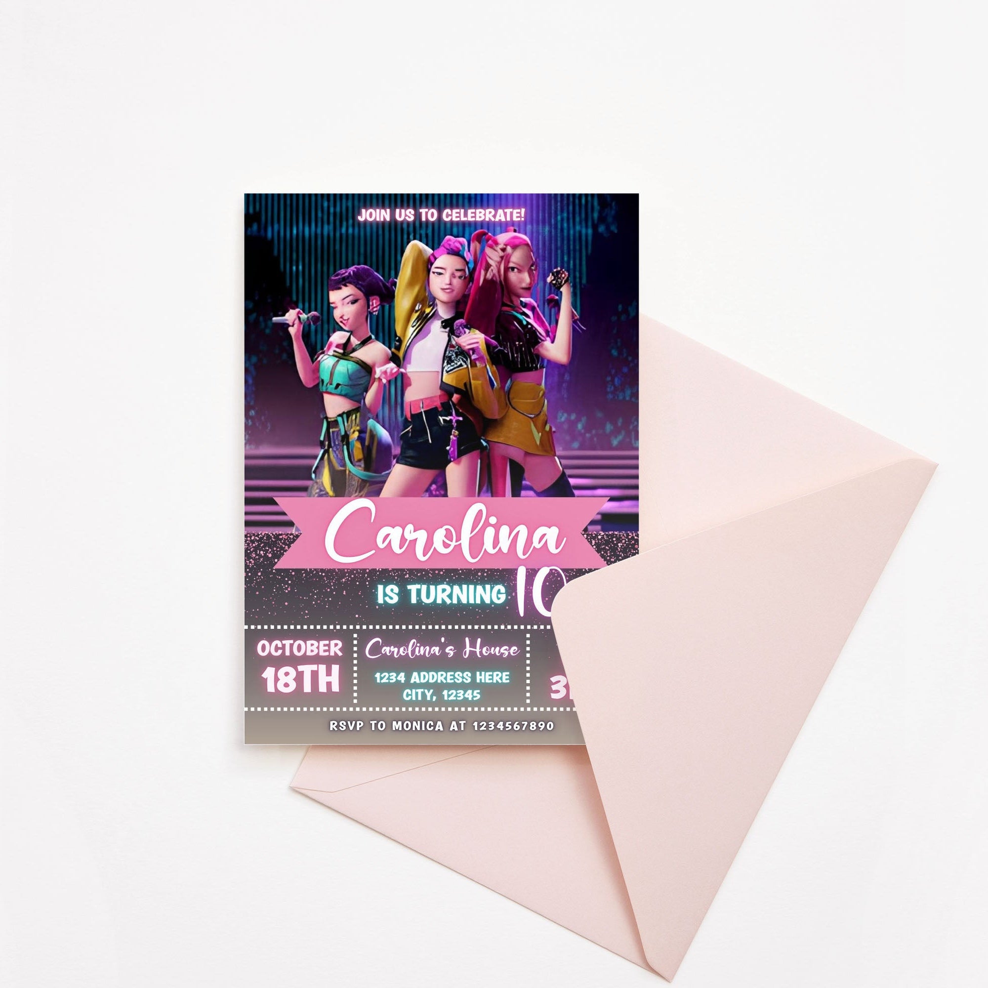 Kpop Demon Hunters Birthday Invitation Today | Instant Download! – Mama ...