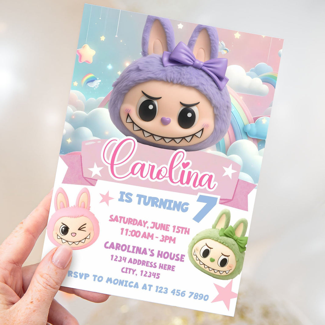 Labubu Editable Invitations & Party Printables – Mama Life Printables