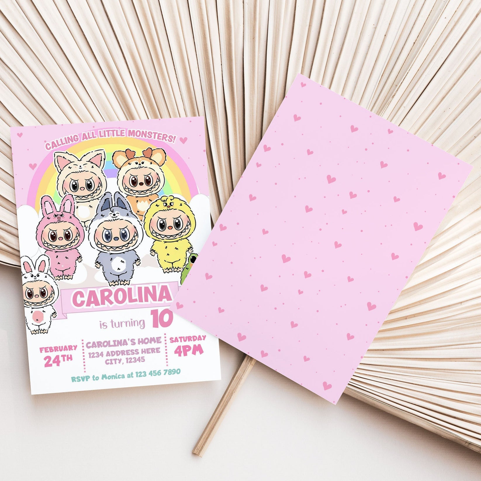 Editable Labubu Invitation Template | Instant Download – Mama Life ...